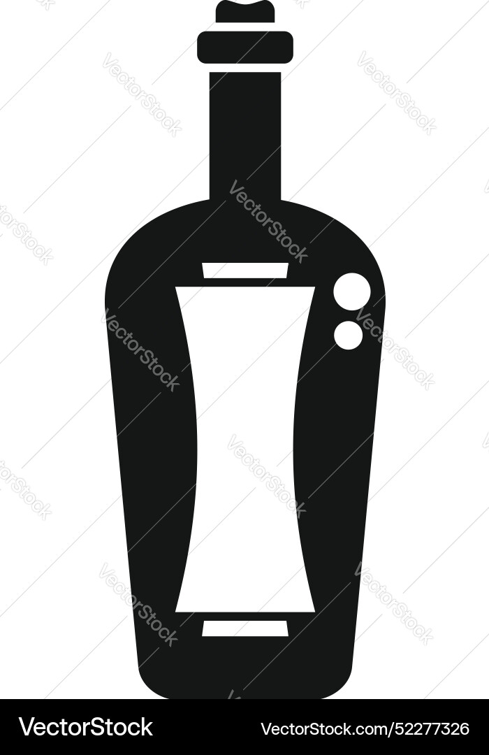 Black bottle of alcohol with blank label Vector Image
