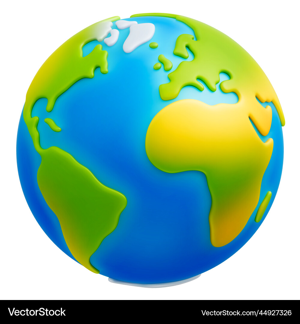 Cartoon stylized planet earth Royalty Free Vector Image