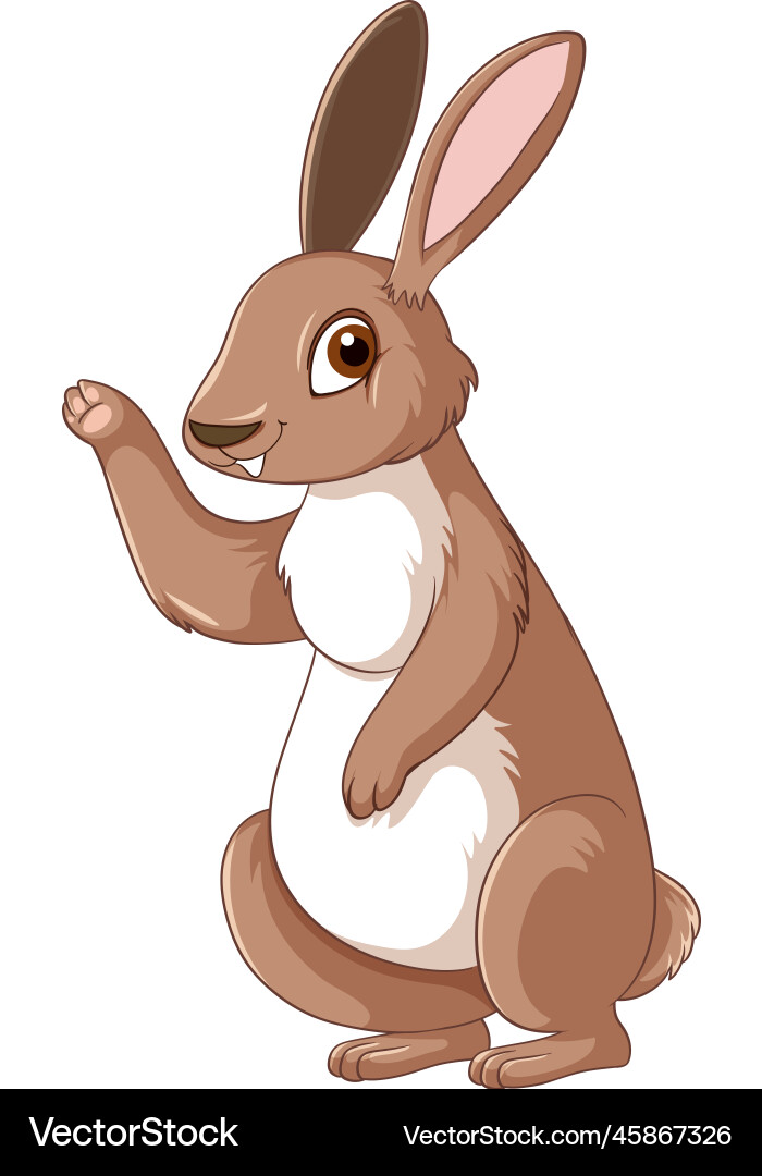Cute brown rabbit cartoon character Royalty Free Vector