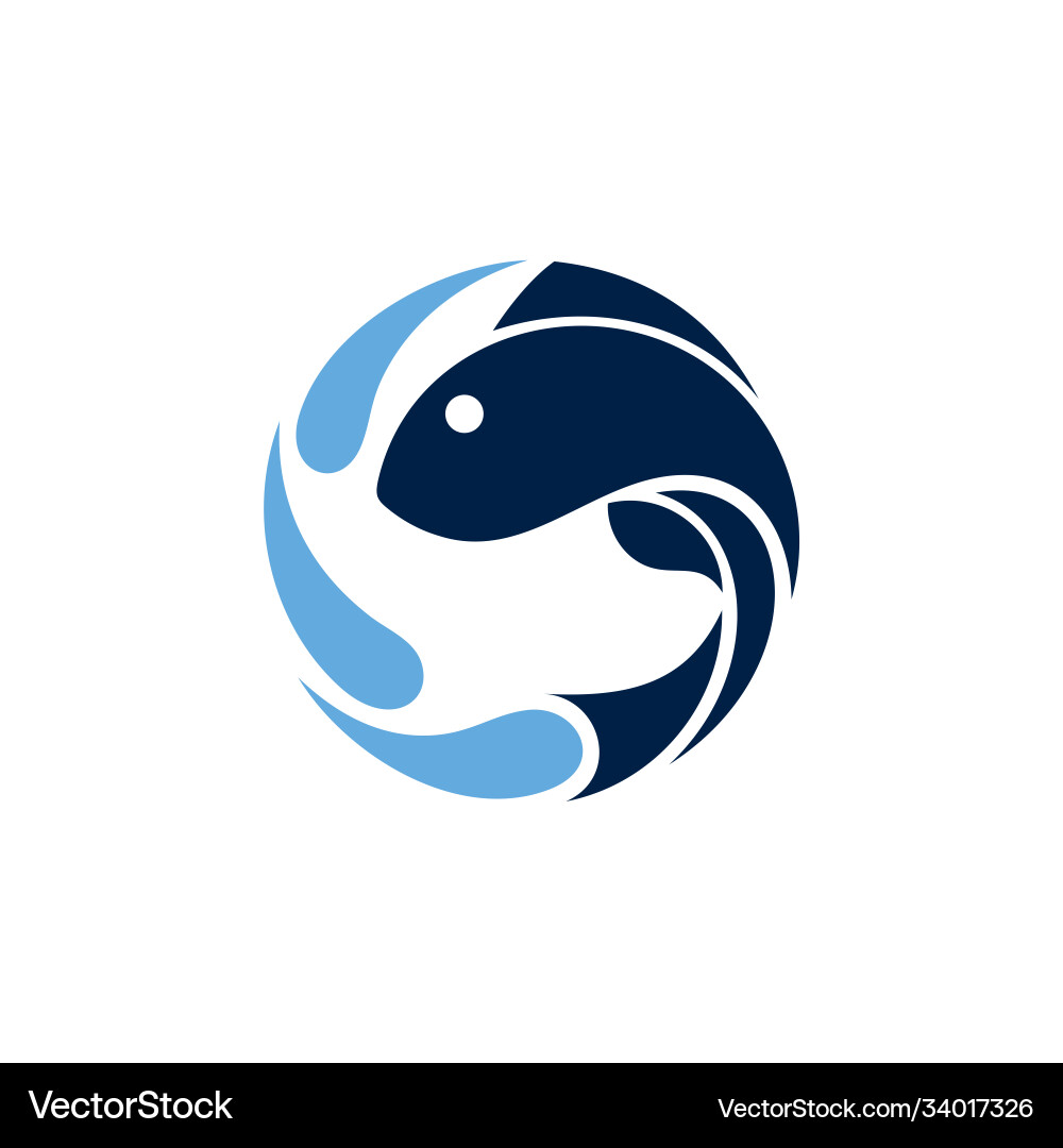 Fish water logo Royalty Free Vector Image - VectorStock
