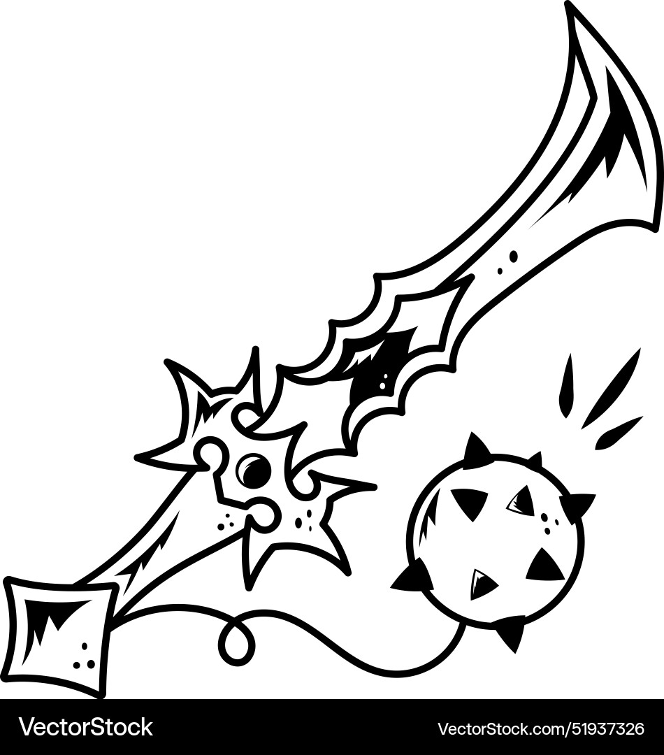 Mace sword Royalty Free Vector Image - VectorStock