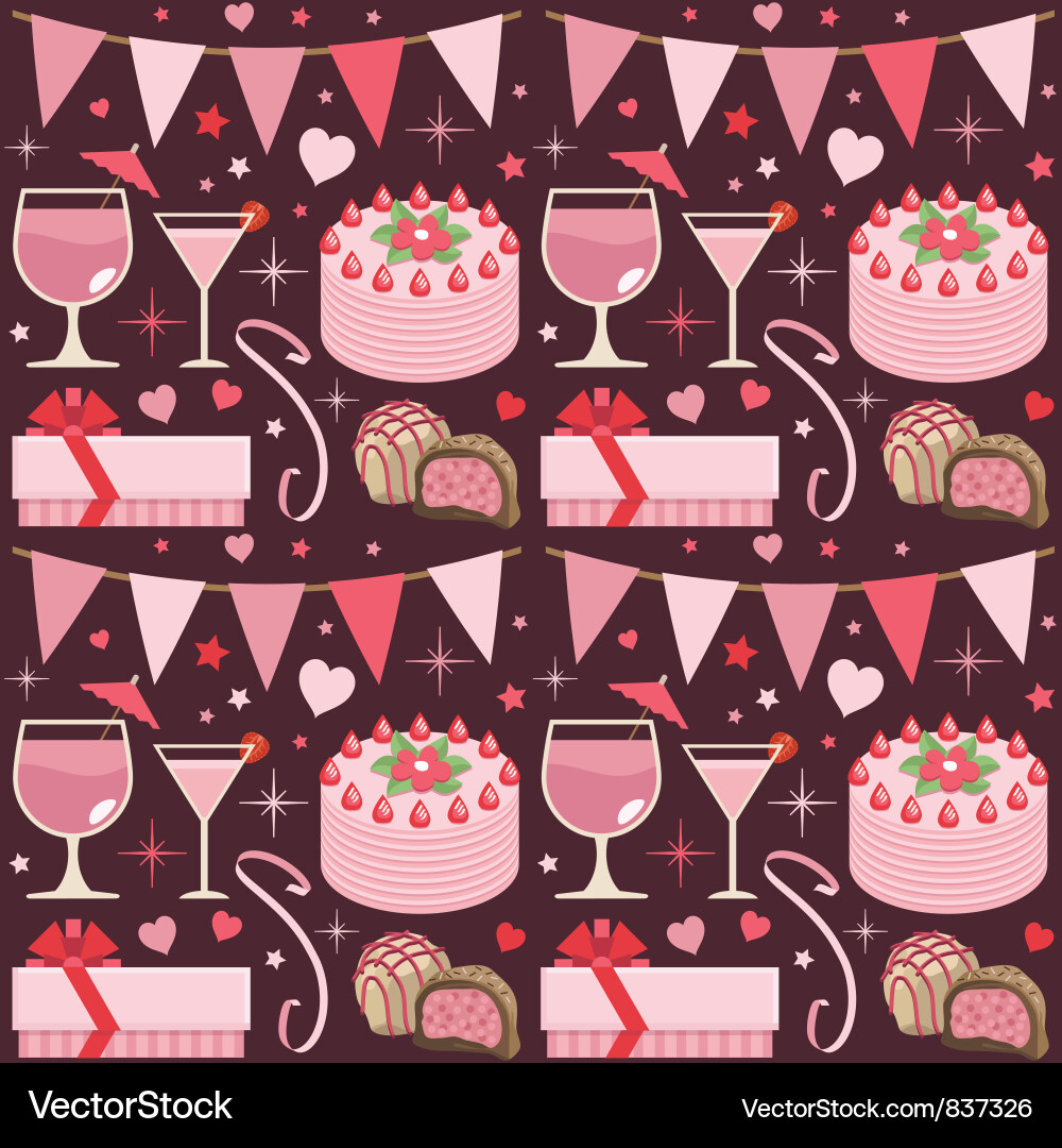 Pink party pattern Royalty Free Vector Image - VectorStock