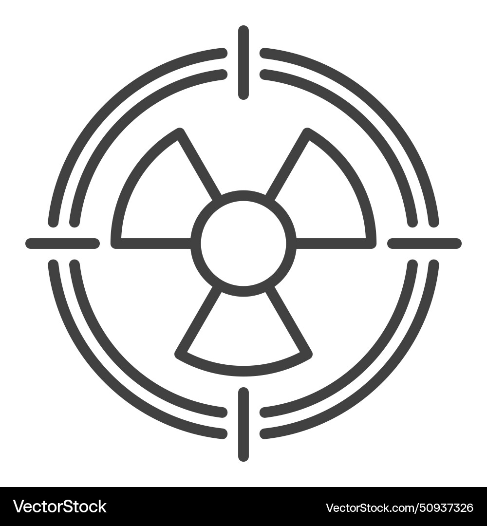 Radiation target radioactive hazard icon or sign Vector Image
