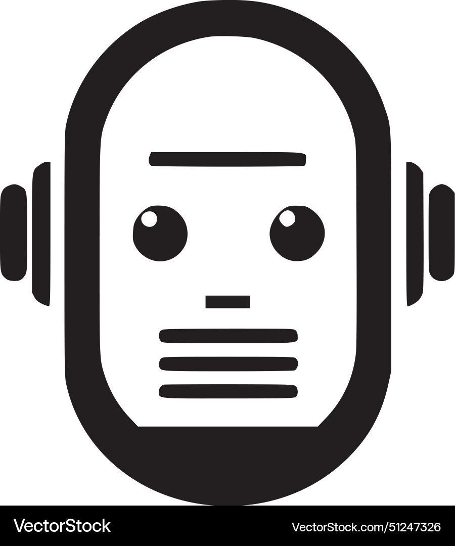 Robot - black and white isolated icon Royalty Free Vector