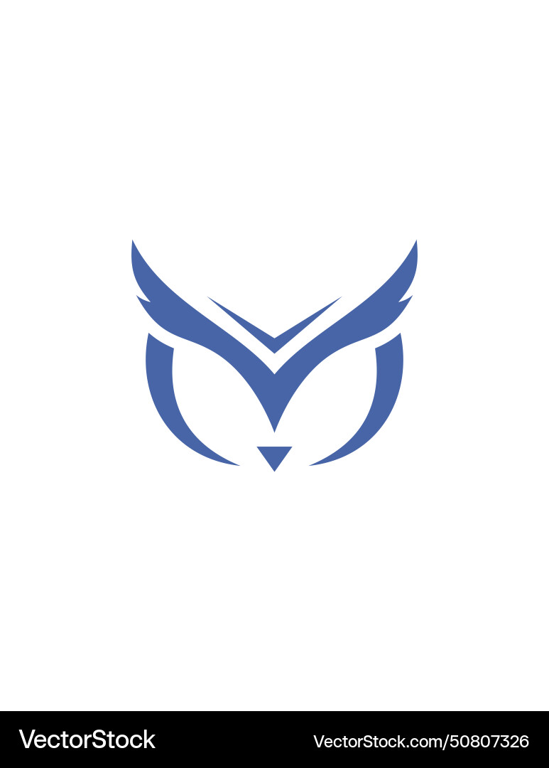 Simple owl head logo Royalty Free Vector Image