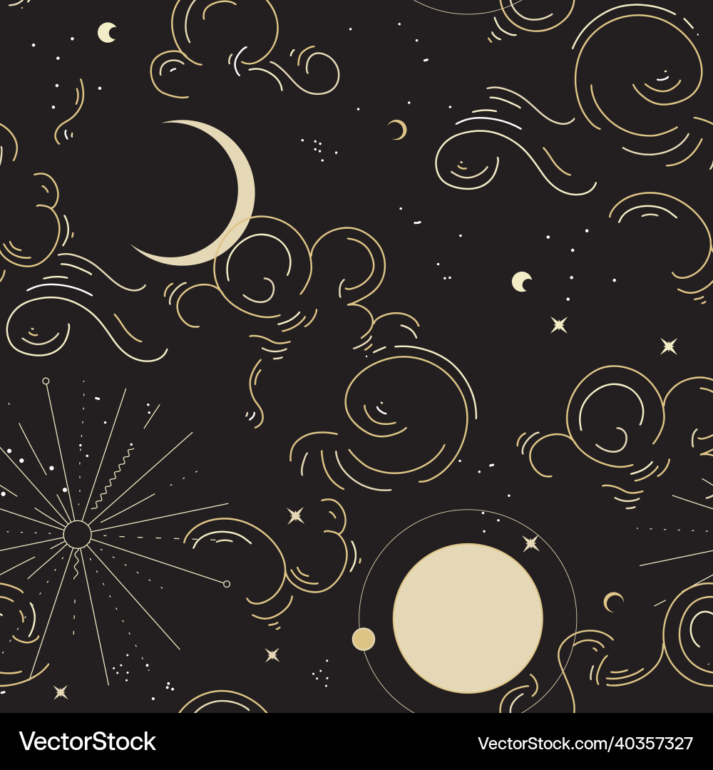 Alchemy background gold esoteric design Royalty Free Vector