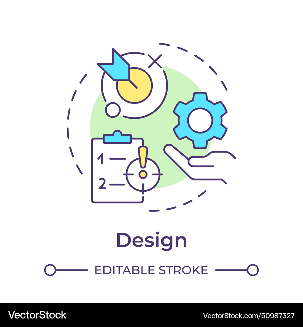 Business processes management design multi color Vector Image
