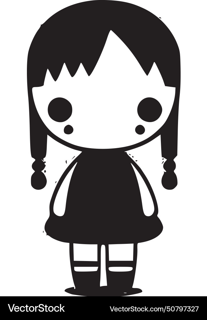 Doll - minimalist and flat logo Royalty Free Vector Image