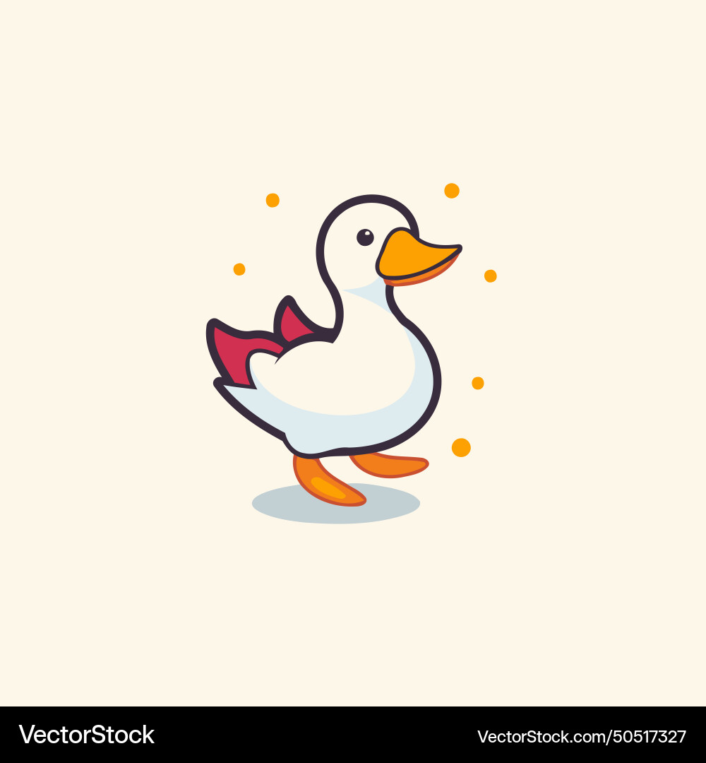 Duck icon in flat style on white background Vector Image