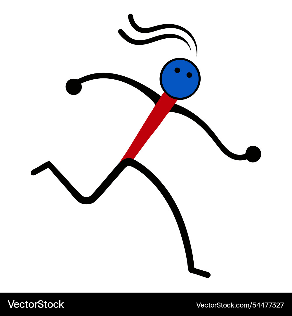 Dynamic stick figures in motion silhouette art Vector Image