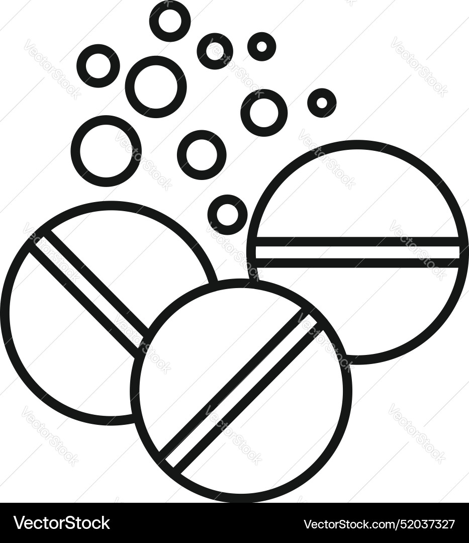 Effervescent pills dissolving in water creating Vector Image