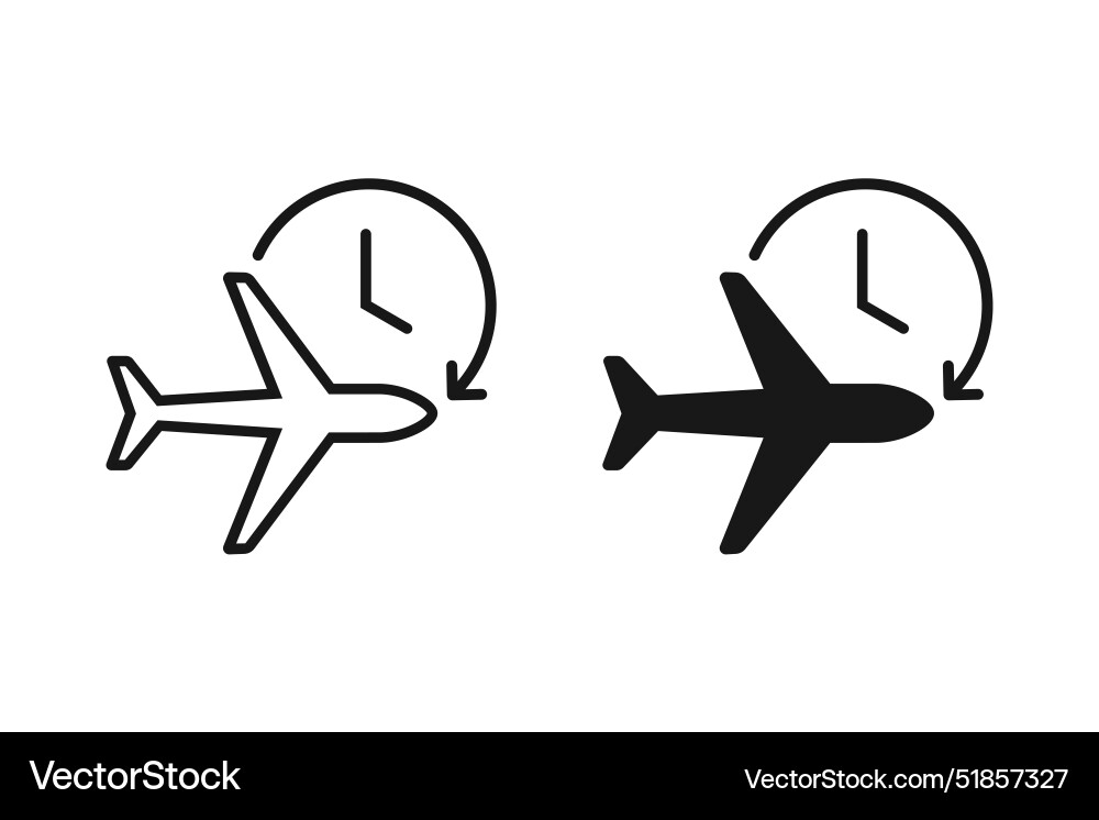 Flight time icon and travel plane symbol Vector Image