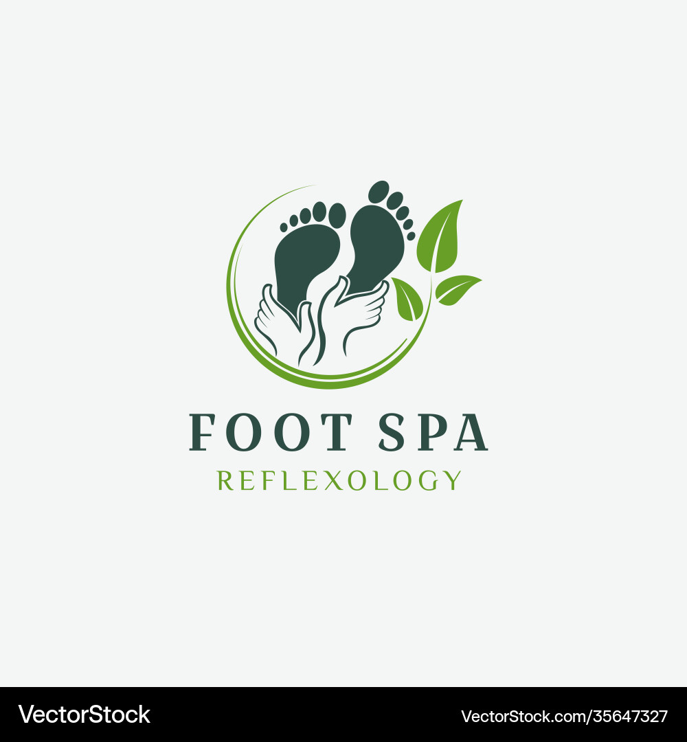 Foot spa reflexology logo design Royalty Free Vector Image