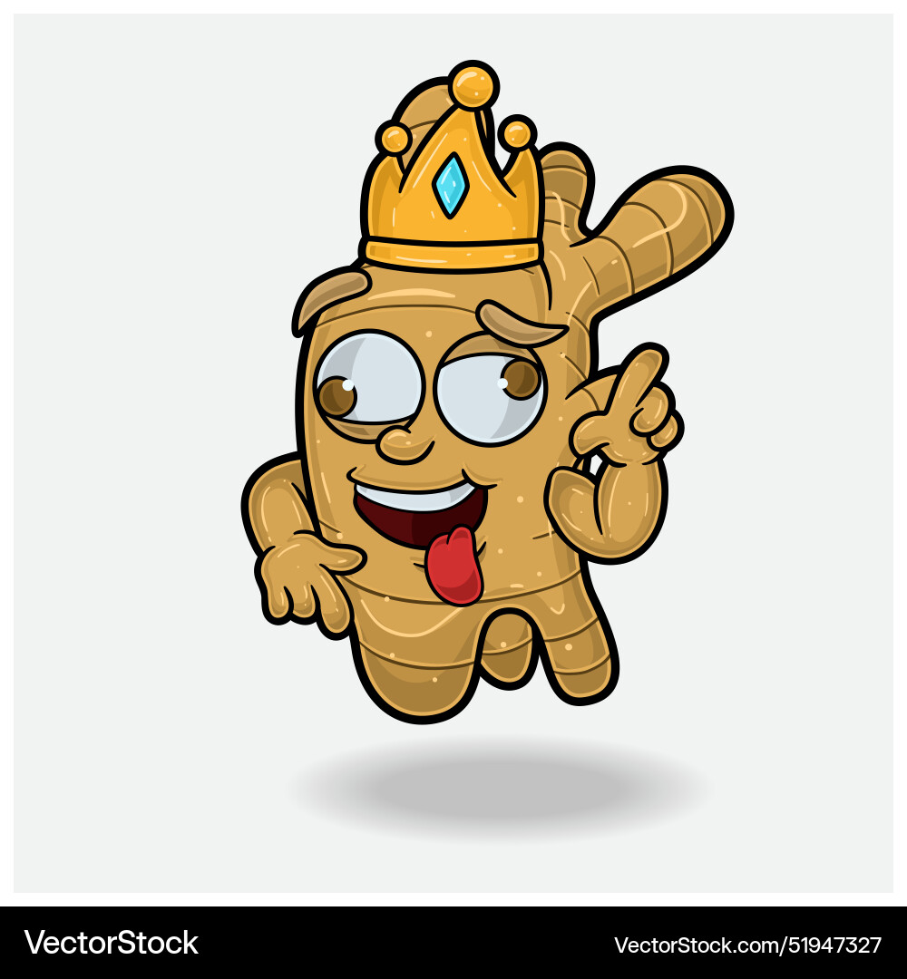Ginger mascot cartoon with crazy expression Vector Image