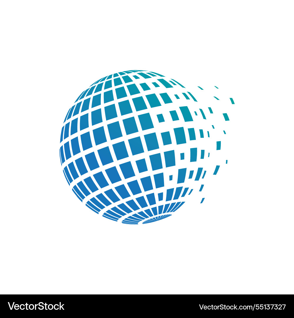 Global technology logo Royalty Free Vector Image