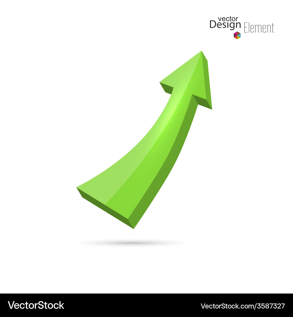 Green arrow directed up Royalty Free Vector Image