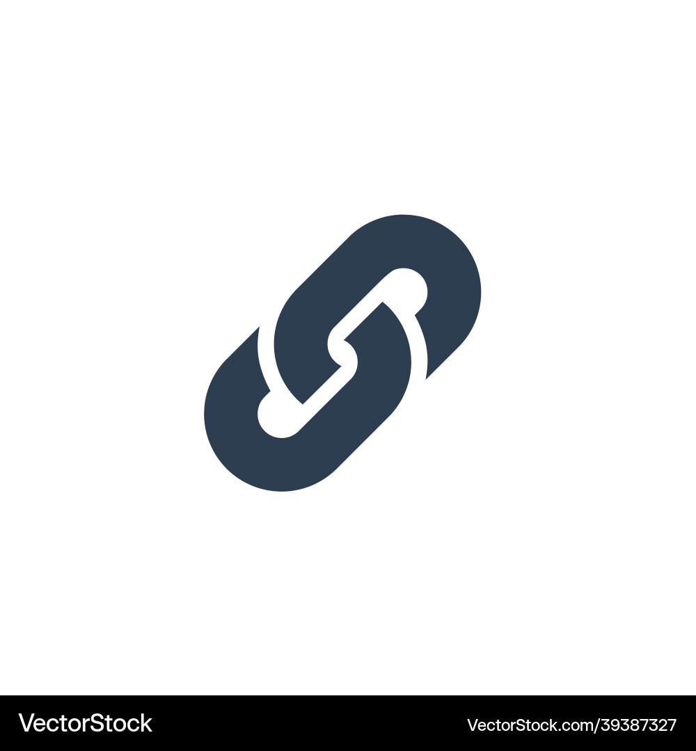 Internet chain link solid flat icon Royalty Free Vector