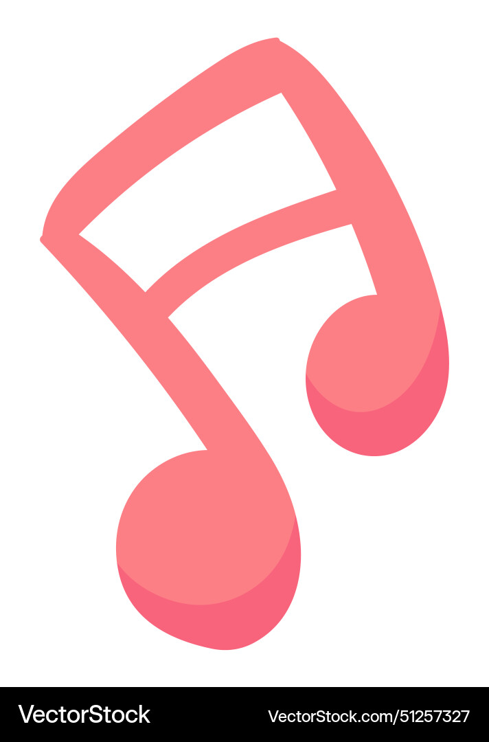 Musical note in flat design classical music sign Vector Image