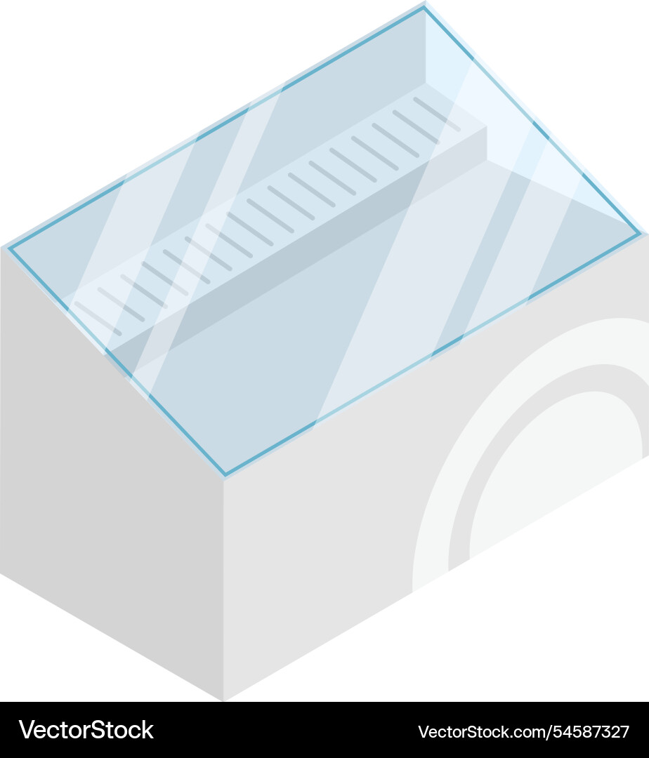 Refrigerated display case with a glass top Vector Image