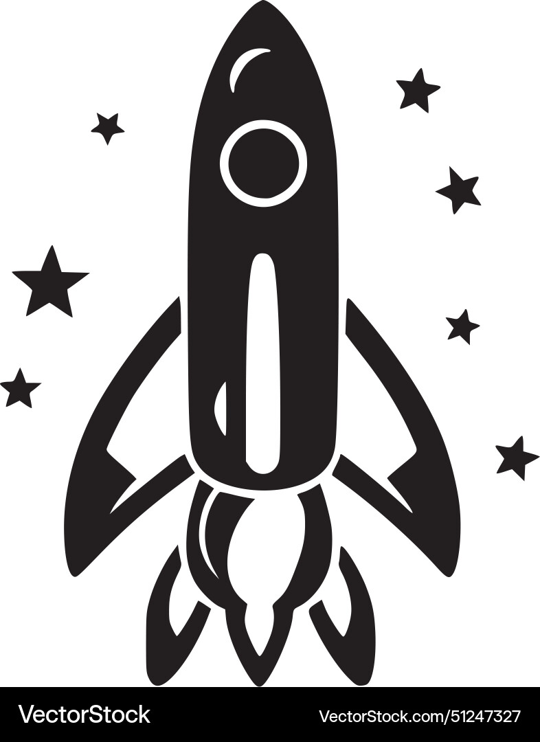 Rocket - minimalist and simple silhouette Vector Image