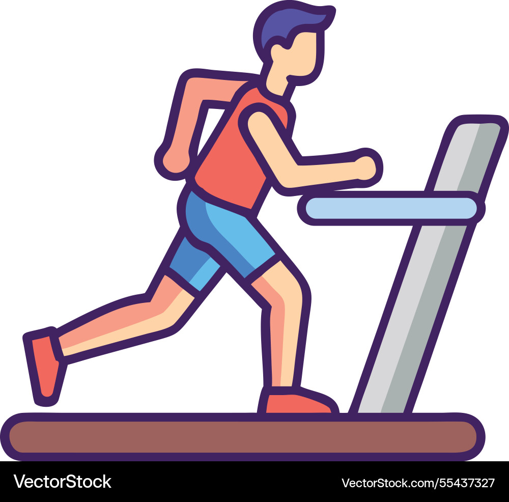 Running man on treadmill icon Royalty Free Vector Image