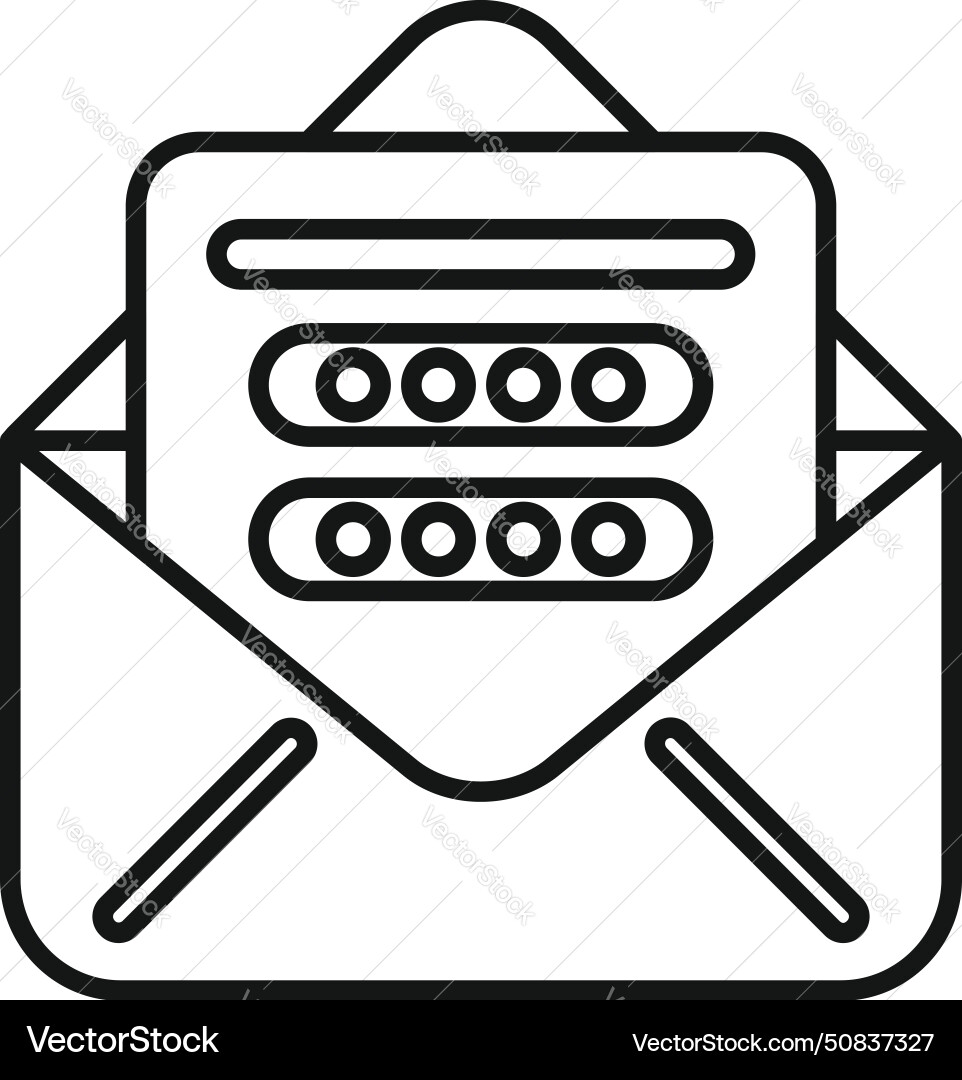 Safe new mail icon outline step Royalty Free Vector Image