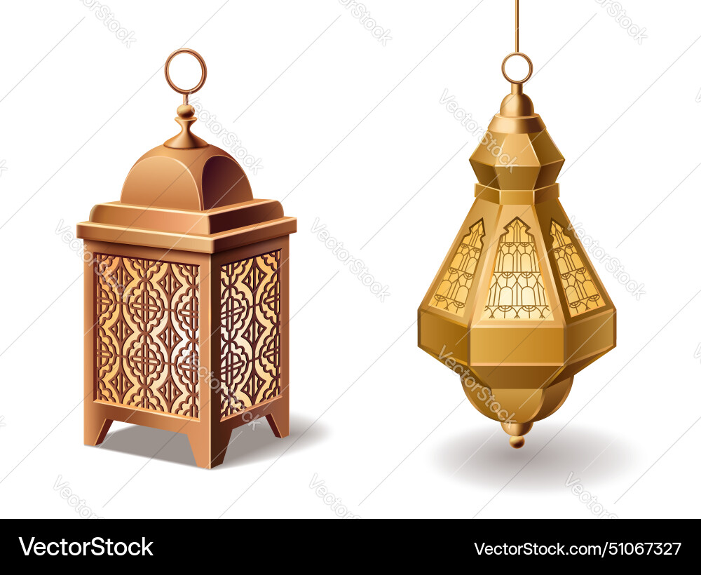 Traditional islam lantern with oriental ornament Vector Image