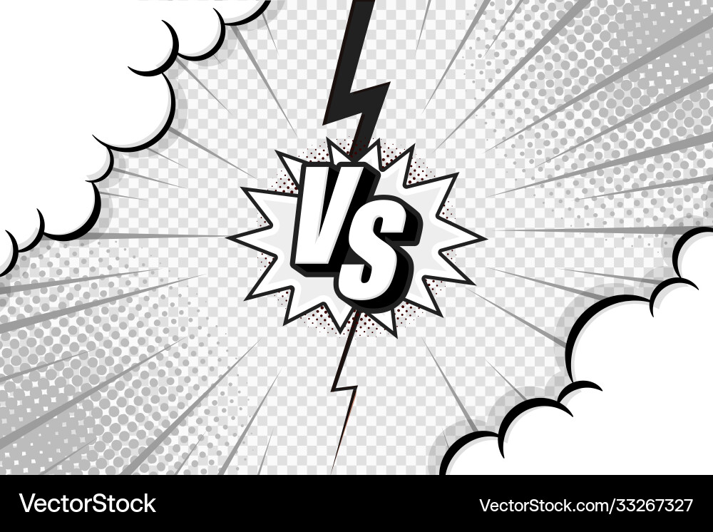 Vs frame with clouds versus pop art design Vector Image