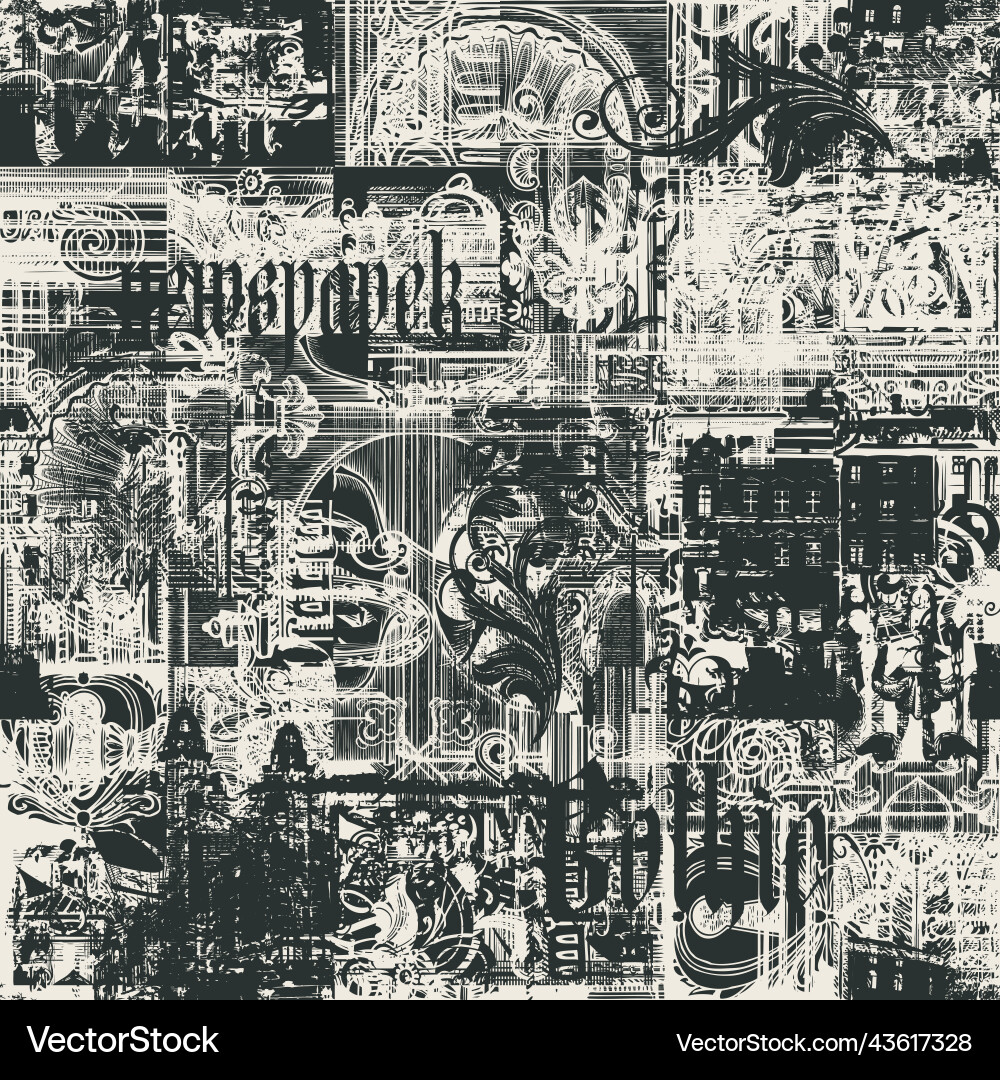 Abstract seamless pattern with layering Royalty Free Vector