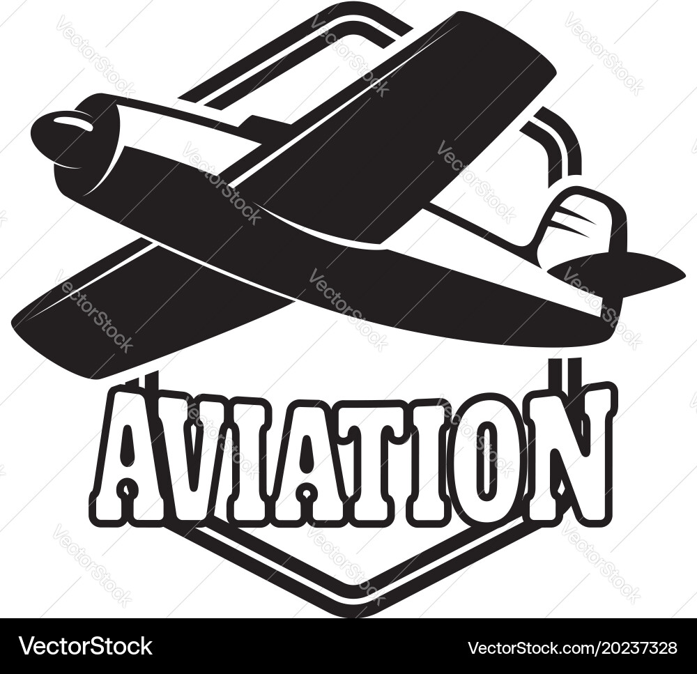 Aviation training center emblem template Vector Image