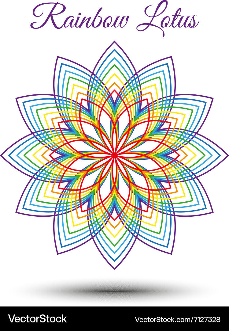 Beautiful rainbow lotus flower Royalty Free Vector Image