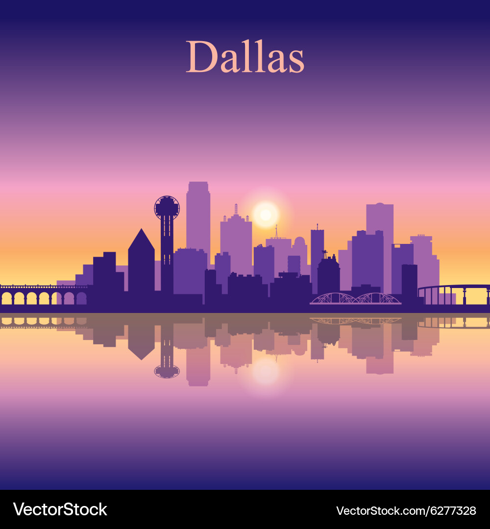 Dallas city skyline silhouette background Vektorbild
