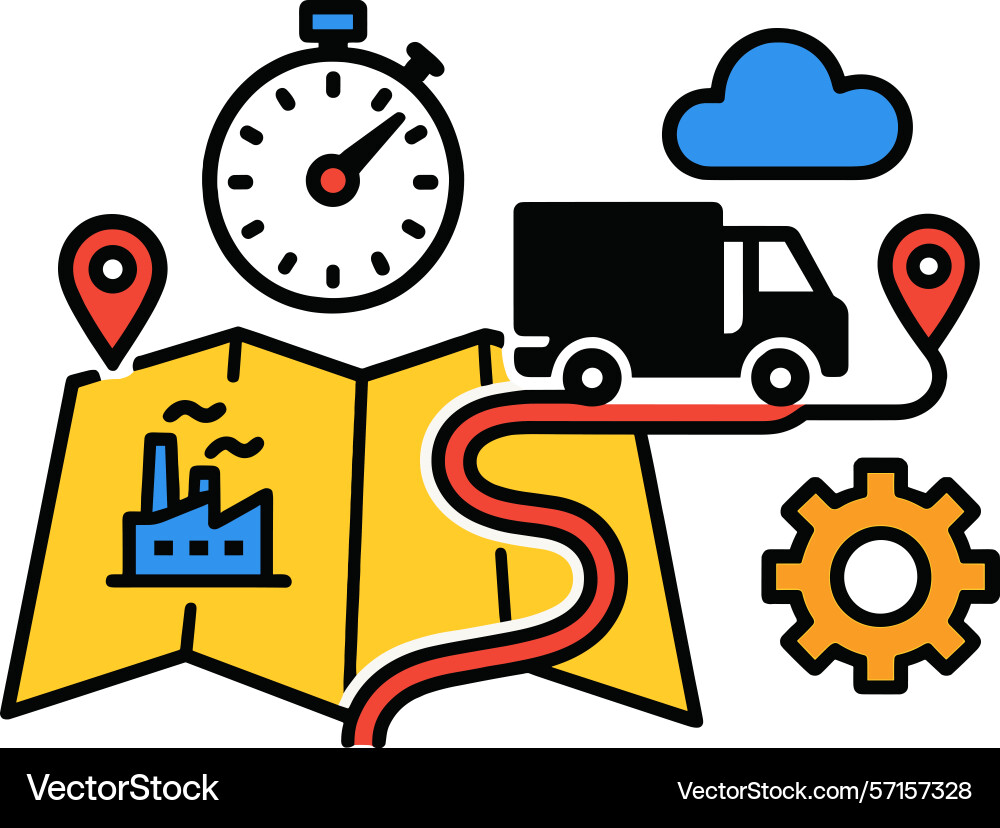 Depicting logistics Royalty Free Vector Image - VectorStock