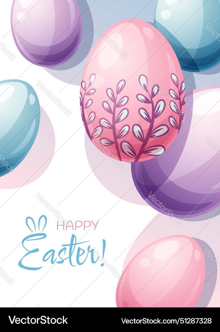 Easter greeting card template poster Royalty Free Vector