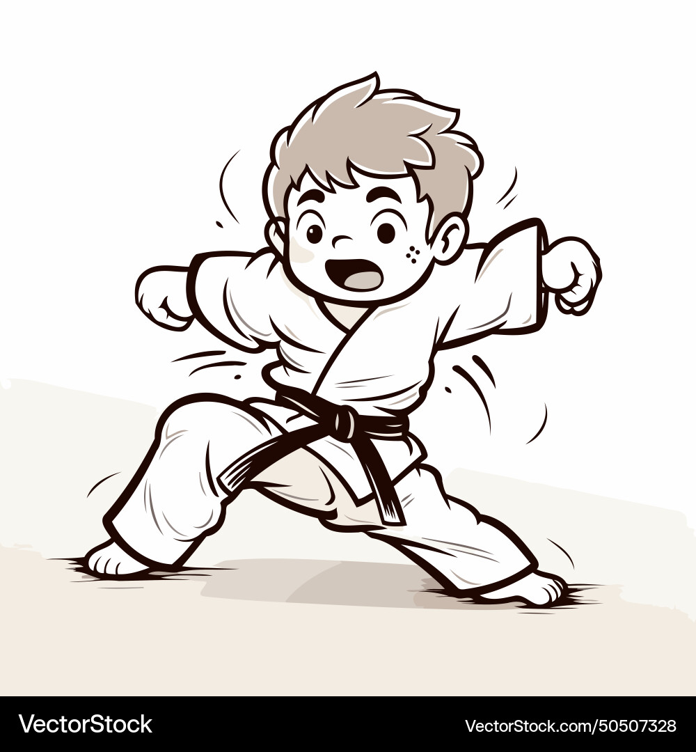 Karate boy cartoon Royalty Free Vector Image - VectorStock
