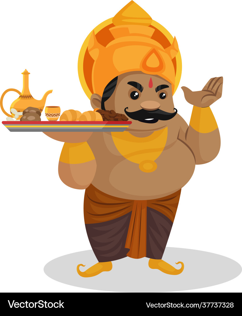 Kumbhakarna cartoon character Royalty Free Vector Image