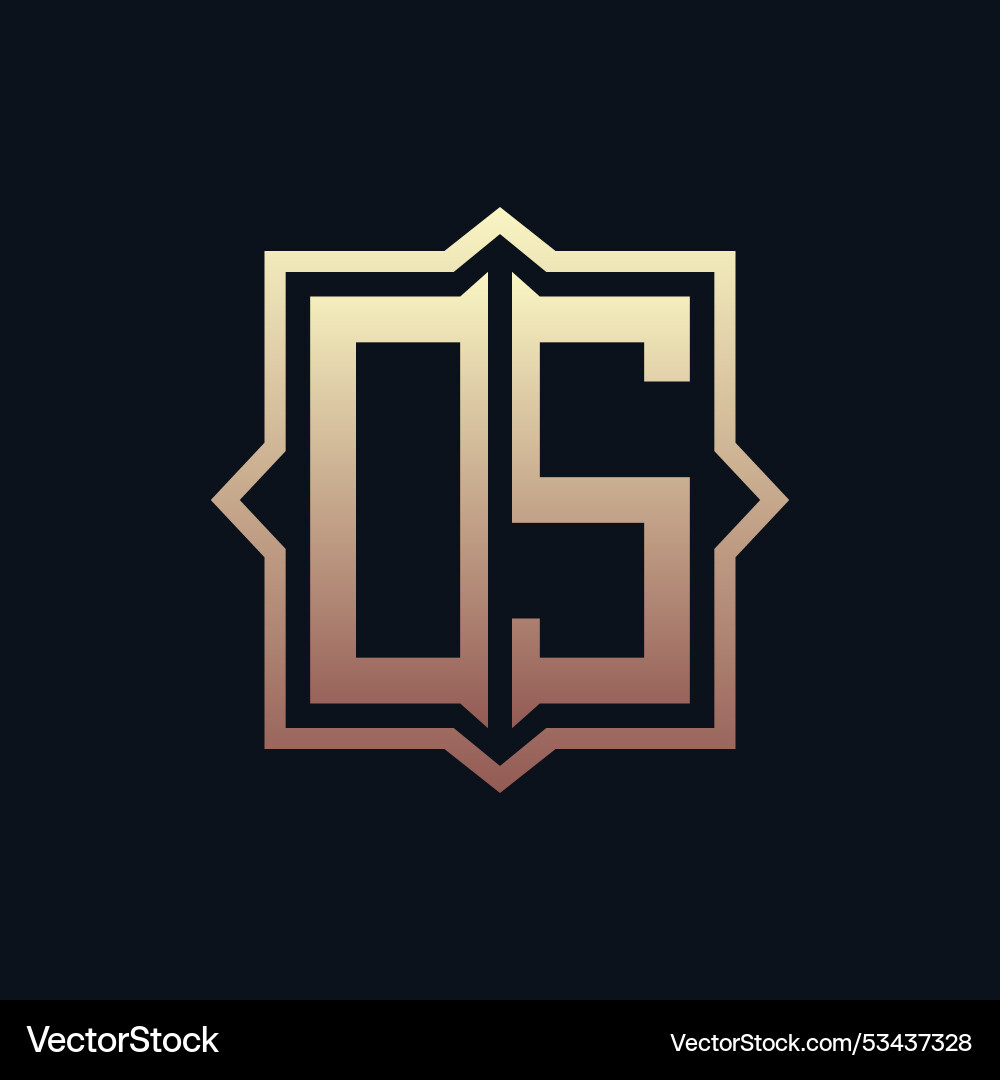 Luxury initial os monogram logo design elegant Vector Image
