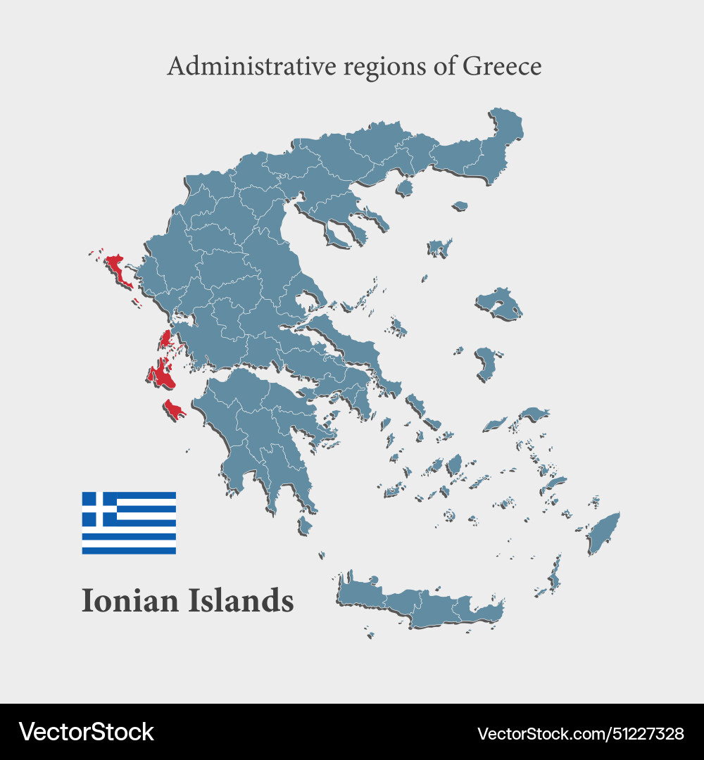 Map greece county ionian islands Royalty Free Vector Image