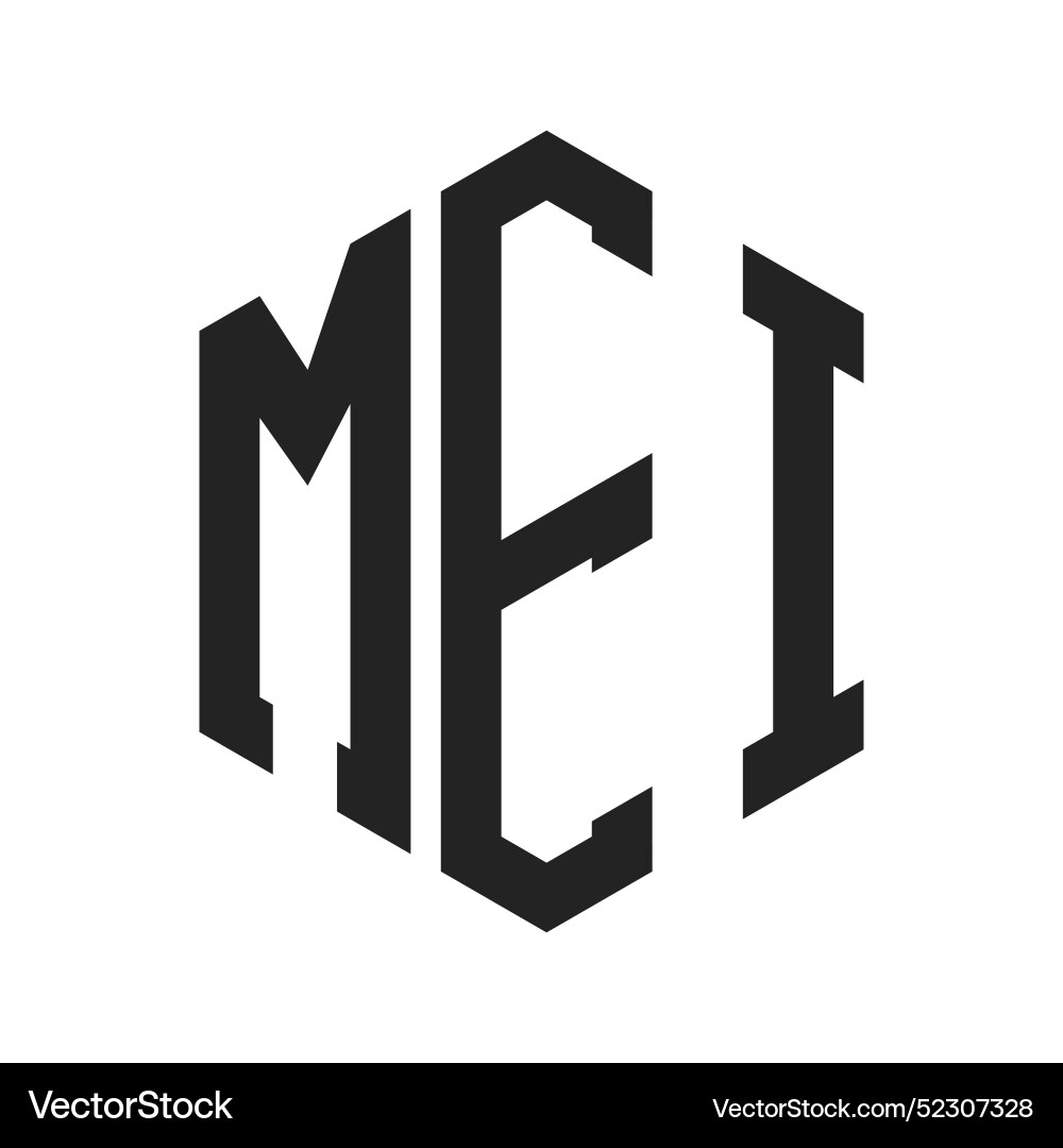 Mei logo design initial letter monogram Royalty Free Vector