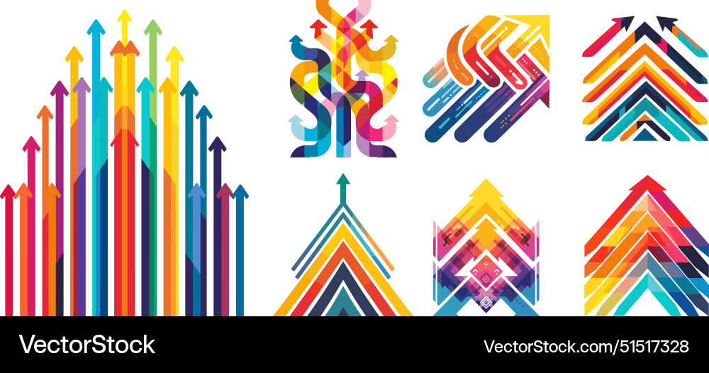 Partnership teamwork color concepts arrows Vector Image