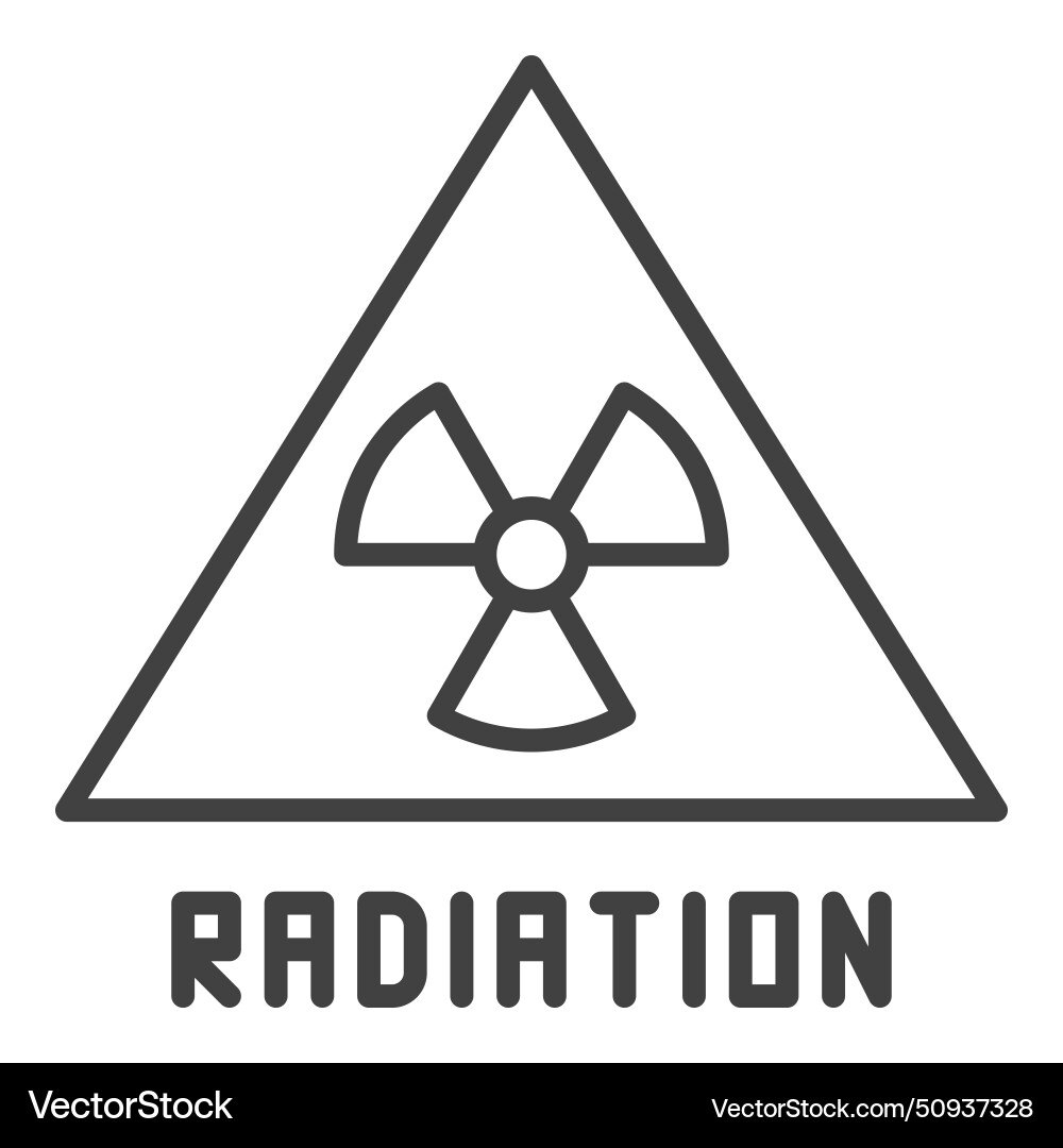 Radiation triangle warning linear icon Royalty Free Vector