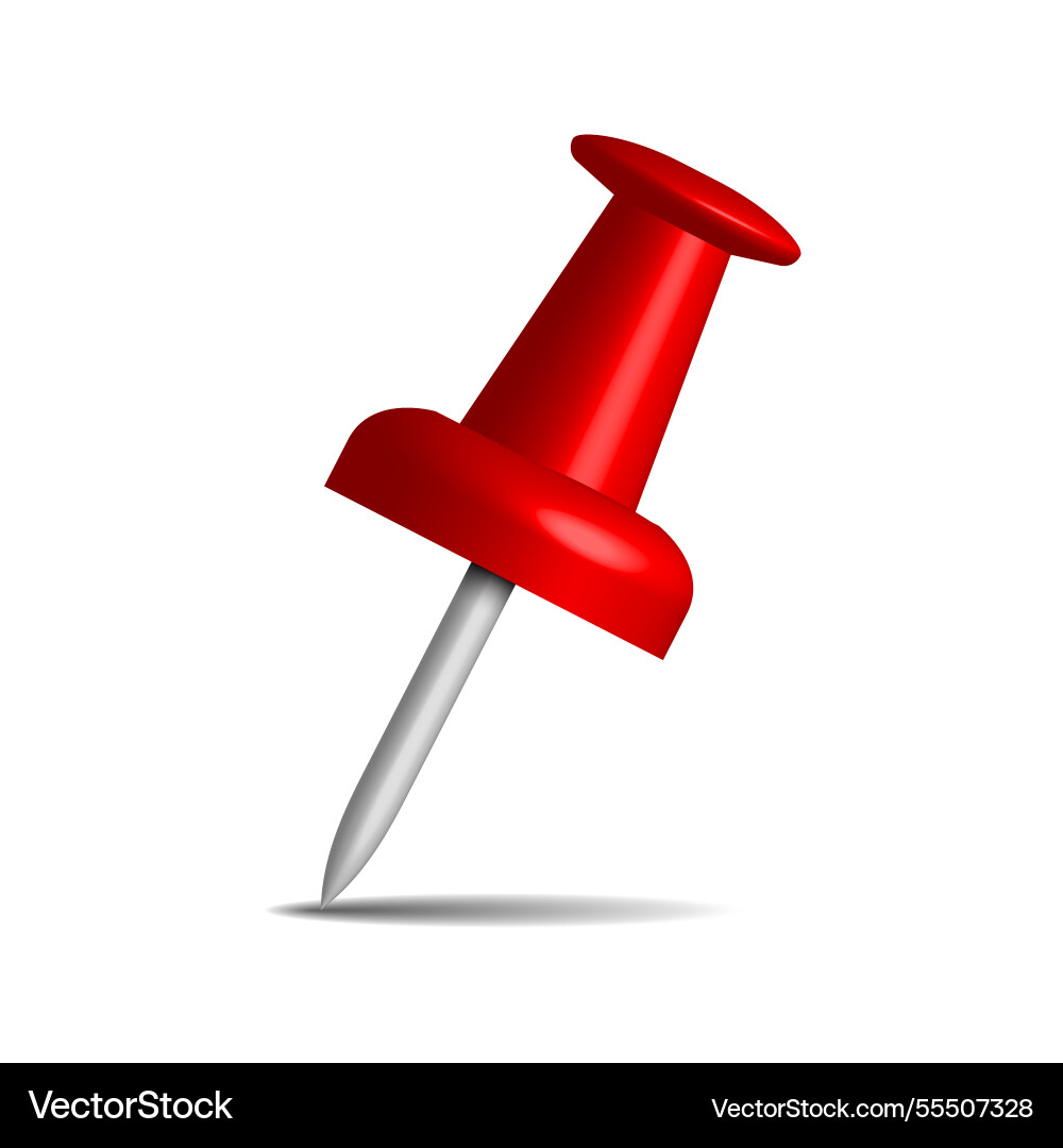 Red thumbtack push pin Royalty Free Vector Image