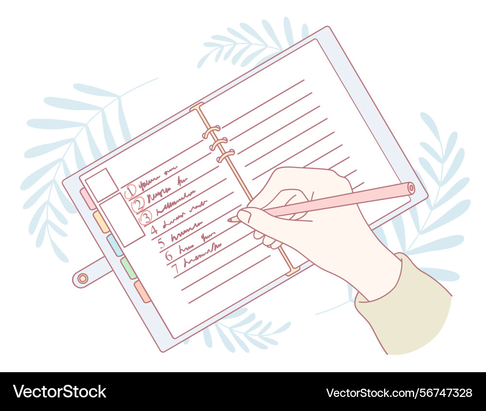 Use a daily journal and handwritten notes Vector Image