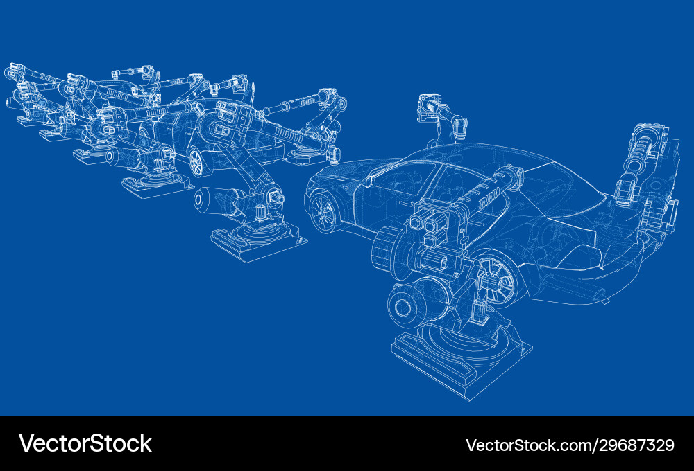 Assembly motor vehicle Royalty Free Vector Image
