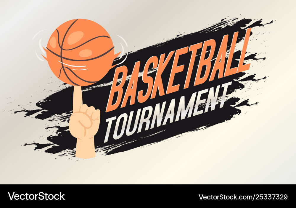 Basketball tournament banner flyer Royalty Free Vector Image