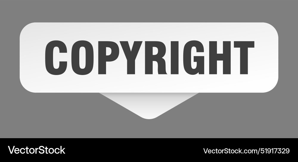Copyright sticker sign isolated on gray Royalty Free Vector