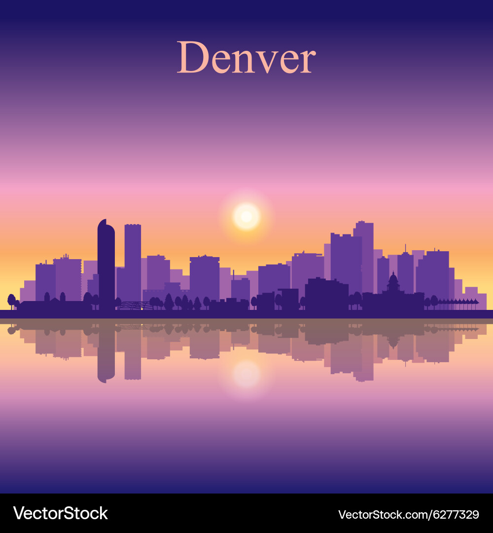 Denver city skyline silhouette background Vector Image