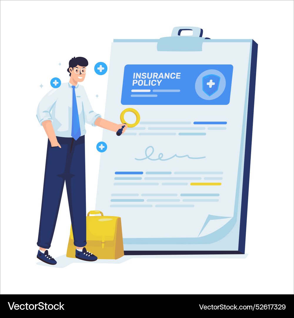 Flat design of insurance policy Royalty Free Vector Image