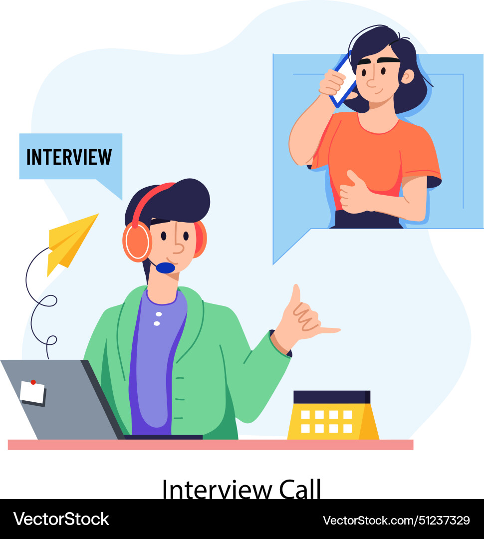 Interview call Royalty Free Vector Image - VectorStock