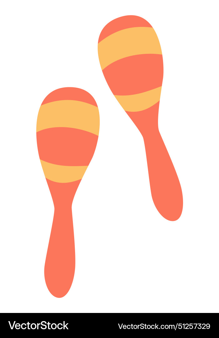 Maracas pair in flat design traditional mexican Vector Image